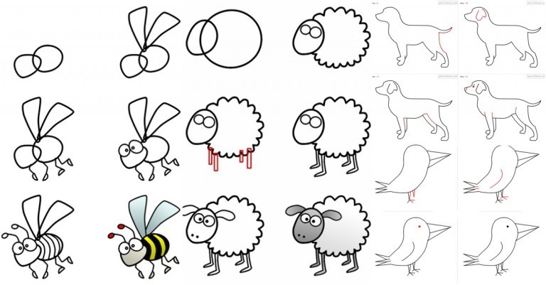 Basit Hayvan Resmi Çizimleri 2025 - El İşi Hobiler